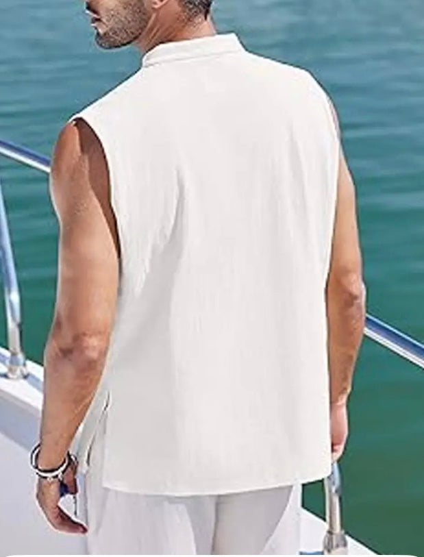 Maryam’s Essential Breathable Drawstring Lace Up Sleeveless Cotton Top